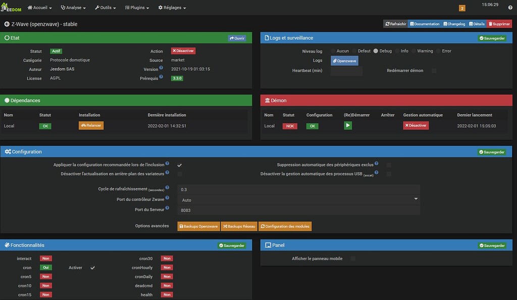 Problème Plugin Zwave ImportError No module named lxml