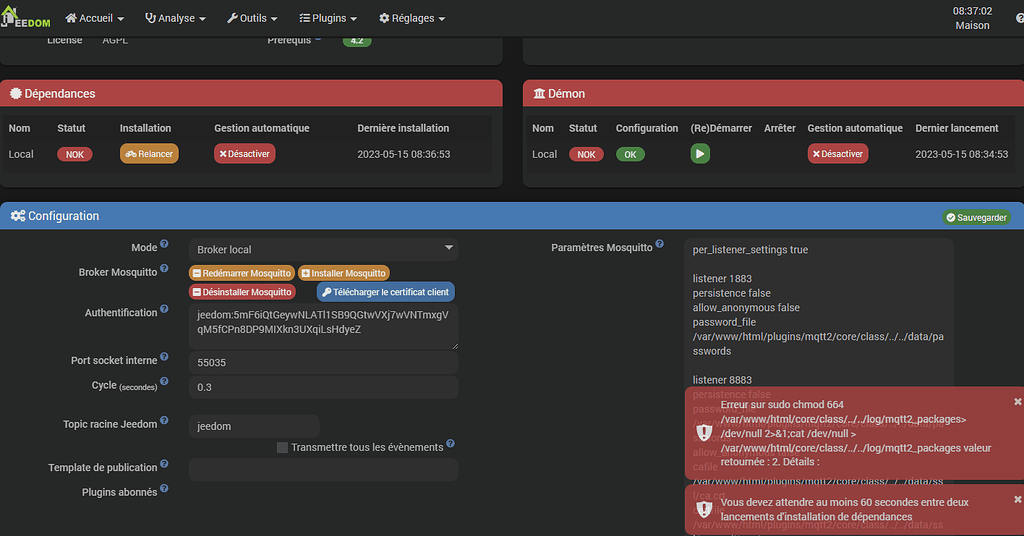 Migration Z-Wave JS MQTT Manager Demon NOK - Programmation - Communauté Jeedom