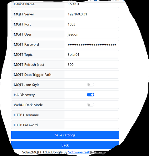 SoftWareCrash/Solar2mqtt non découvert - Protocole domotique - Communauté Jeedom