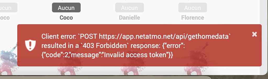 Invalid access token - Objets connectés - Communauté Jeedom