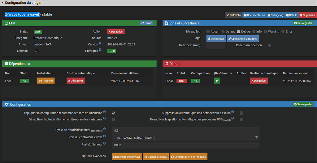 Except Exception, ex: - Protocole domotique - Communauté Jeedom