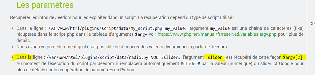 Action #slider# pour script php - Programmation - Communauté Jeedom