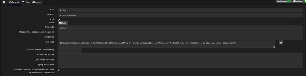 Interaction de 1 mot - Interactions - Communauté Jeedom
