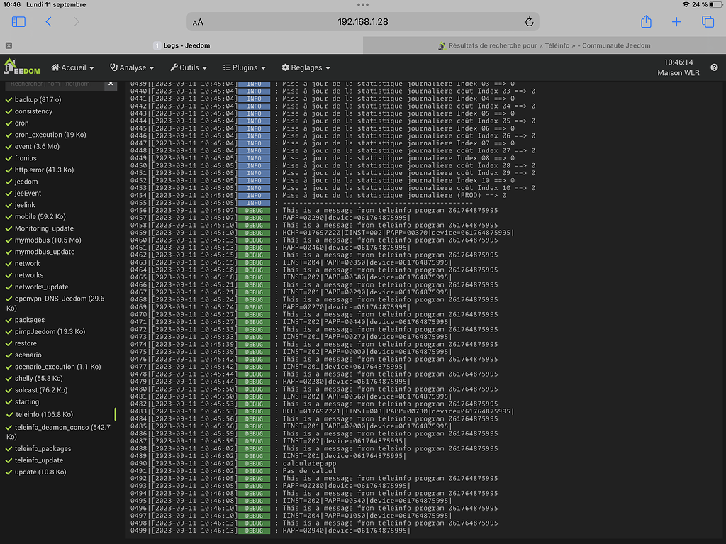Problème depuis mise à jour en 4.8.2b - Protocole domotique ...