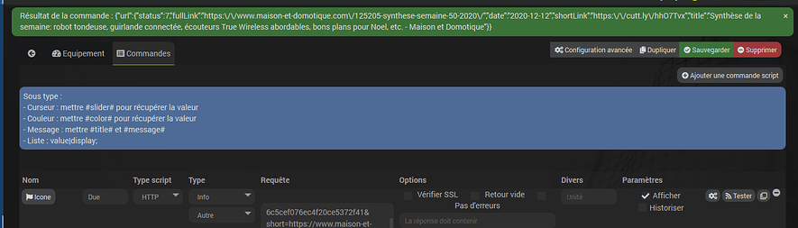 Récupérer le retour d'une commande HTTP - Programmation - Communauté Jeedom