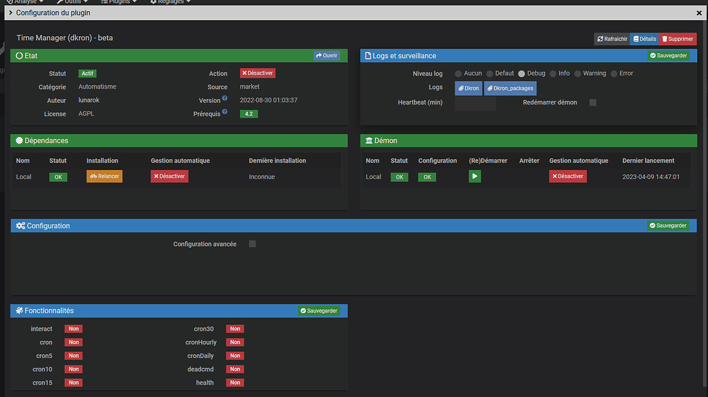 Faire fonctionner le plugin - Programmation - Communauté Jeedom