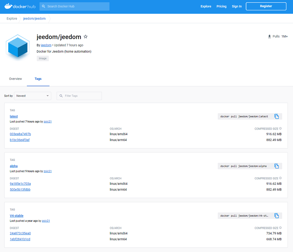 [Suggestion] Tag des images sur DockerHub - Docker DIY (Faire soi-même) - Communauté Jeedom