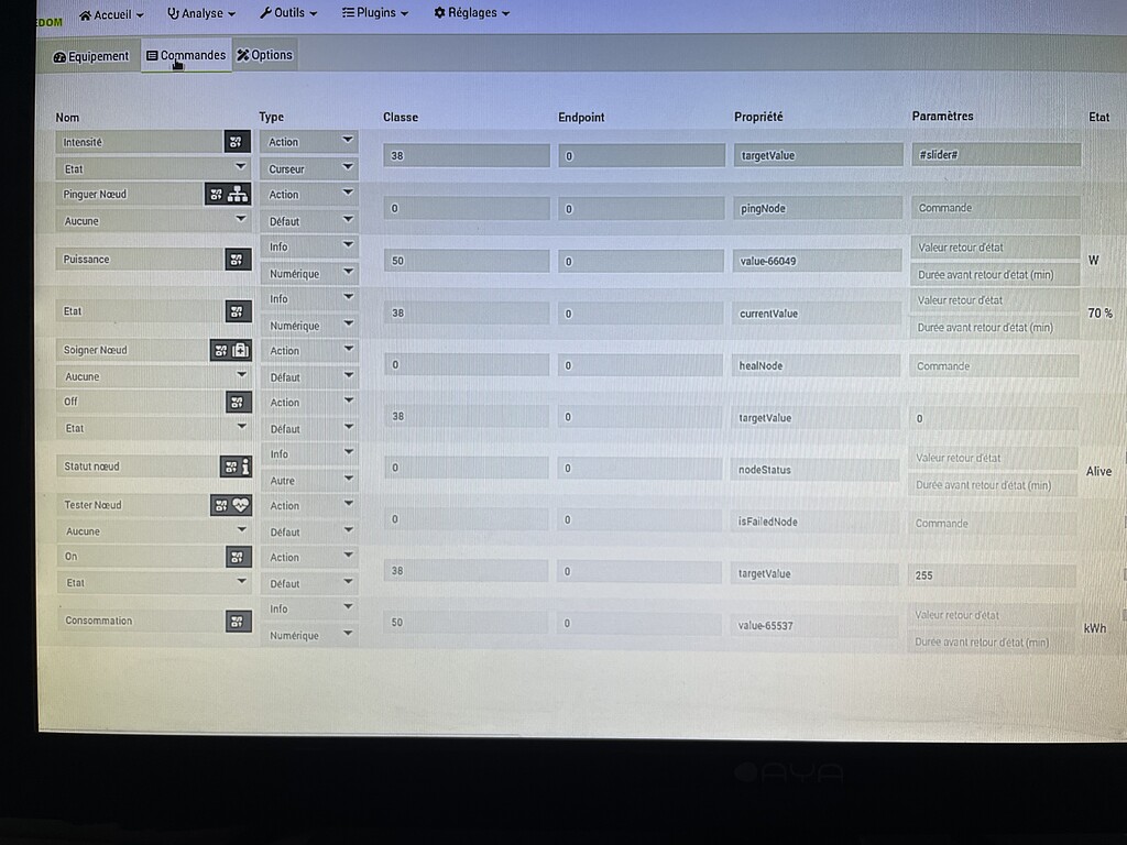 Qubino dimmer comment infliger une valeur à la commande slider ...