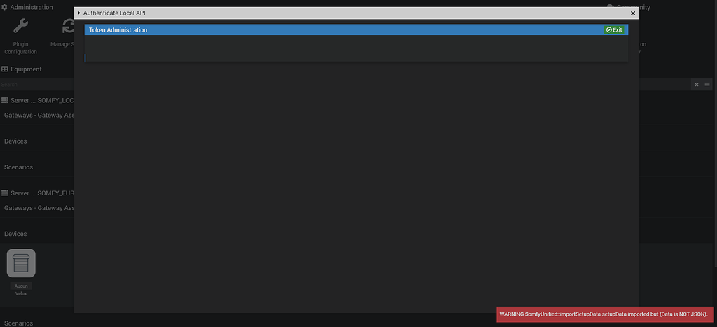Existe-il une doc de configuration du plugin SomfyUnified? - Passerelle domotique - Communauté ...