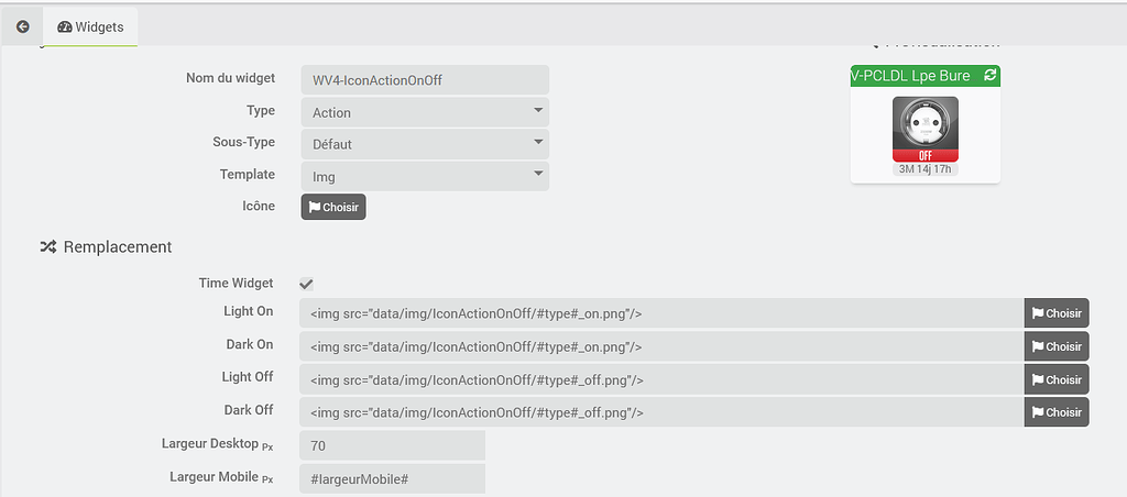 Modifier taille et police du titre d'un widget - Widgets - Communauté Jeedom