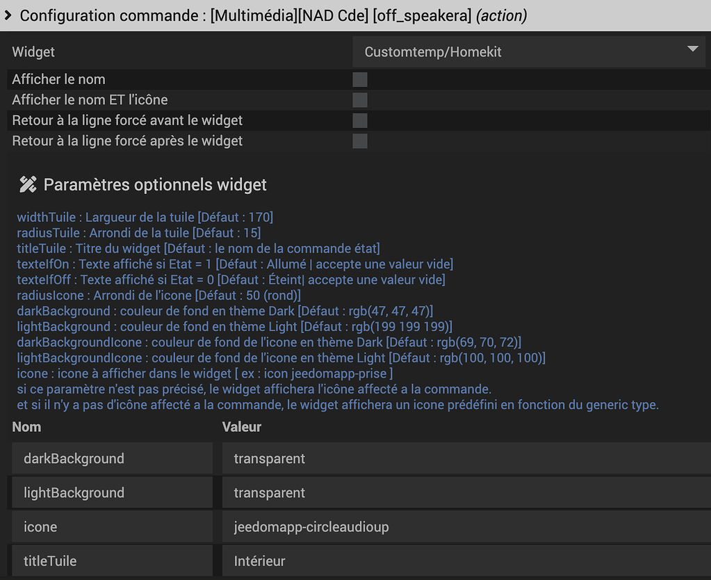Widget HomeKit - Widgets - Communauté Jeedom