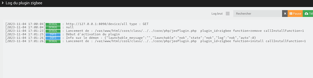 Pb zigbee depuis maj - Plugins - Communauté Jeedom