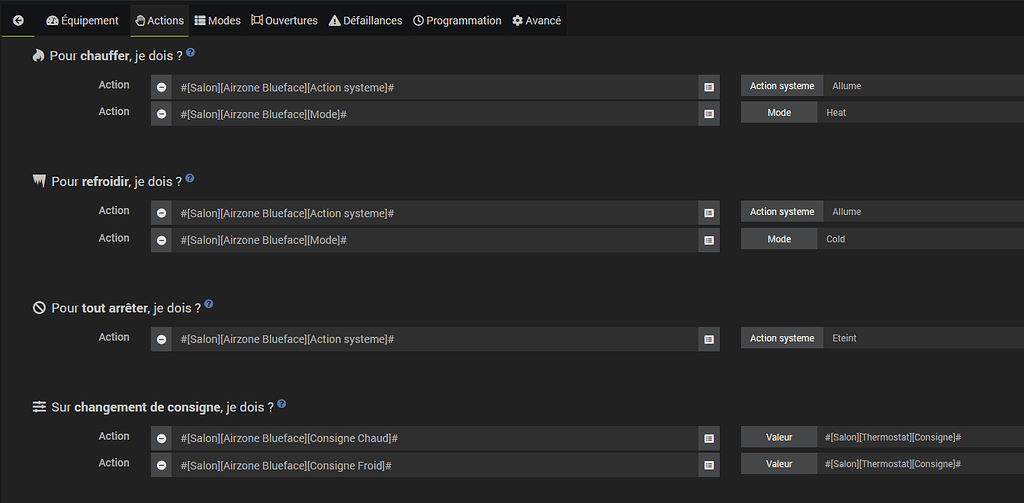 Problème de bascule de mode Airzone - Confort - Communauté Jeedom