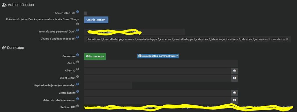 Configuration du plugin Smartthings suite mise à jour (création du jeton) - Objets connectés ...