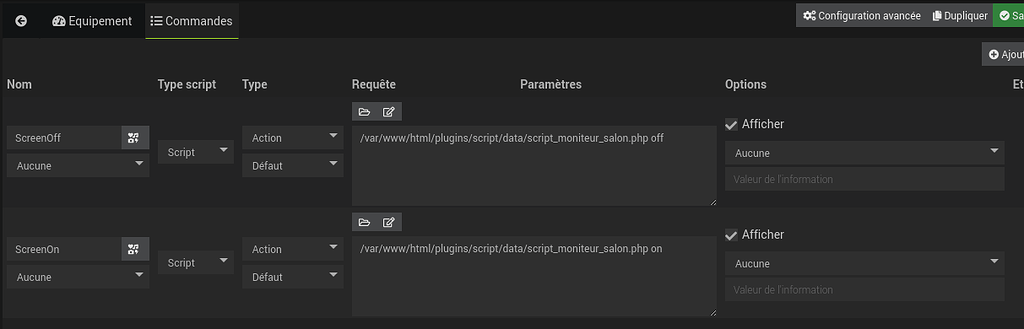 Allumer / éteindre écran distant via script php - Programmation - Communauté Jeedom