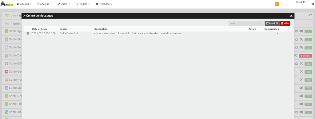 Plugin daikin erreur - Confort - Communauté Jeedom