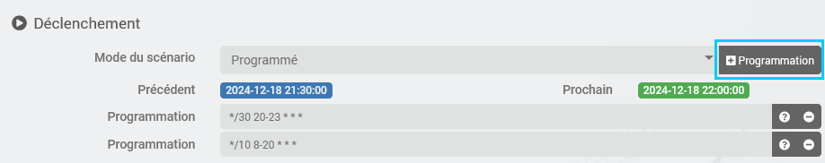 Fonctionnement du format ** ** ** ** de programmation de l'heure dans scénarios - Scénarios ...