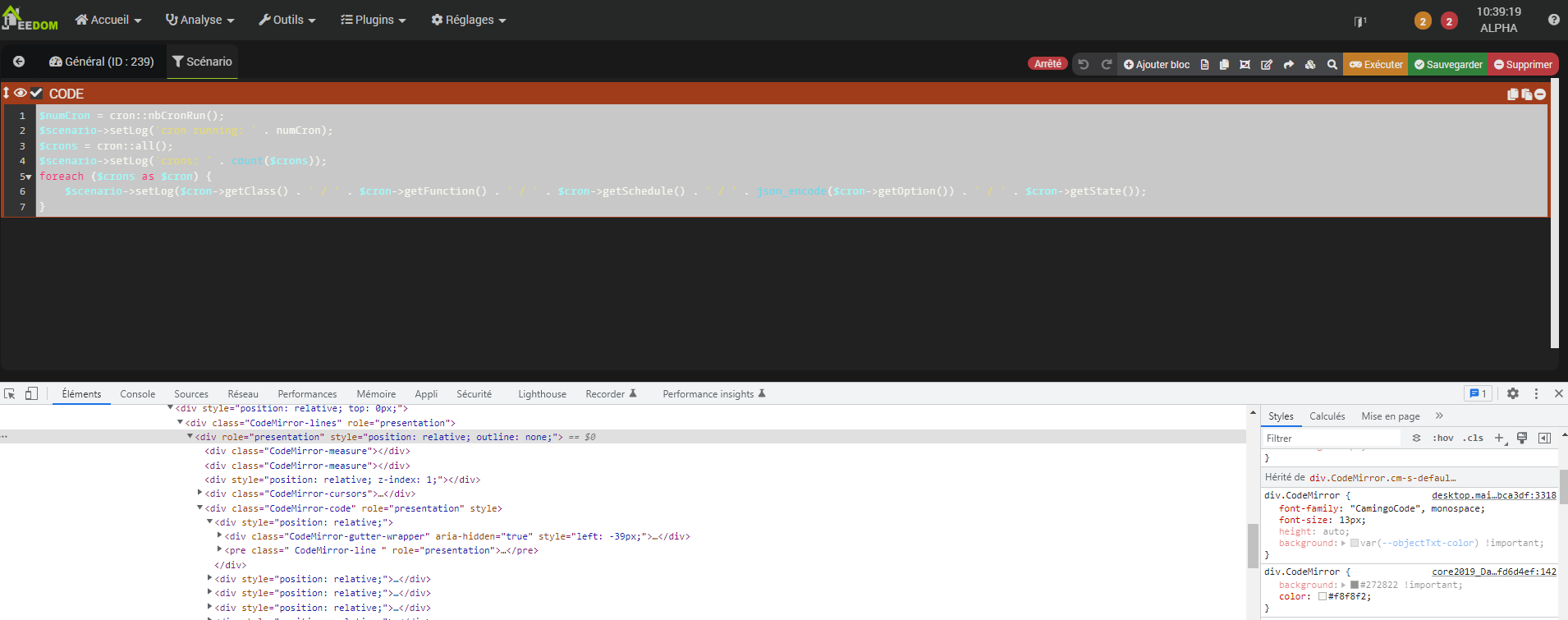 Css CodeMirror - Core V4 (BugsReports) - Communauté Jeedom