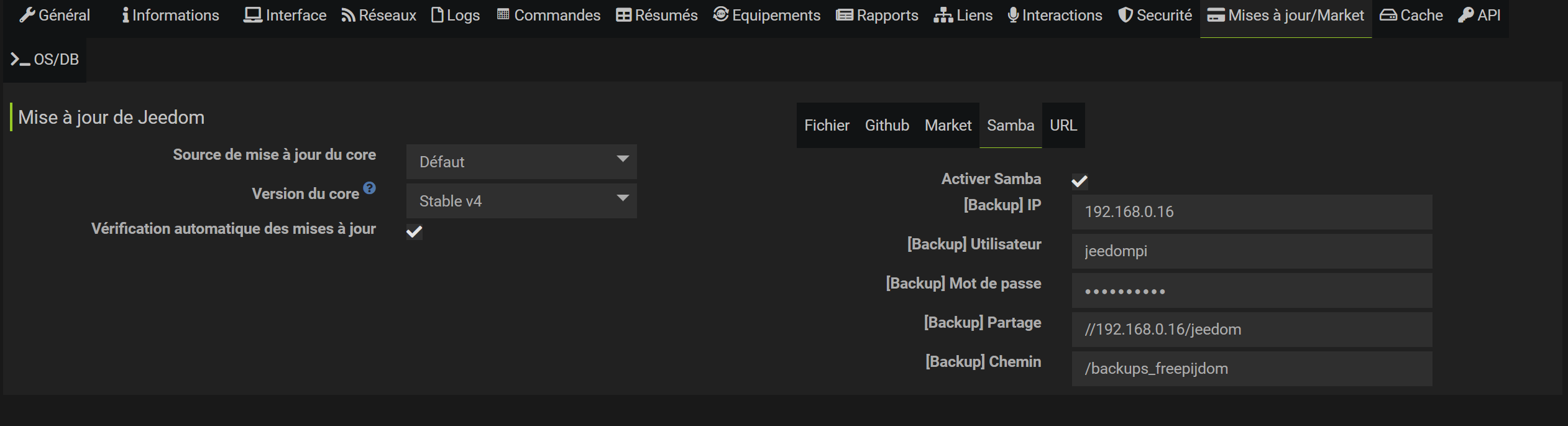 Erreur NT_STATUS_HOST_UNREACHABLE - Backup/Restauration - Communauté Jeedom