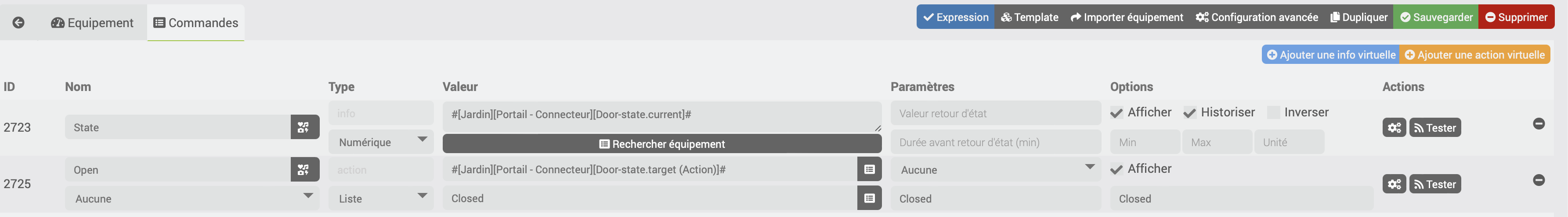 Commande action virtuelle avec paramètre de liste - Programmation - Communauté Jeedom