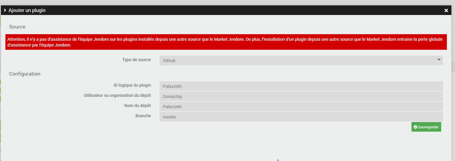 Installation plugin Github - Plugins - Communauté Jeedom