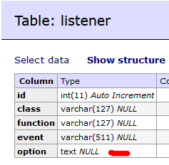 Mysql option en type text - Aide Programmation - Communauté Jeedom