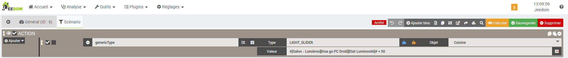 Utilisation du type générique "LIGHT_SLIDER" - Scénarios - Communauté ...