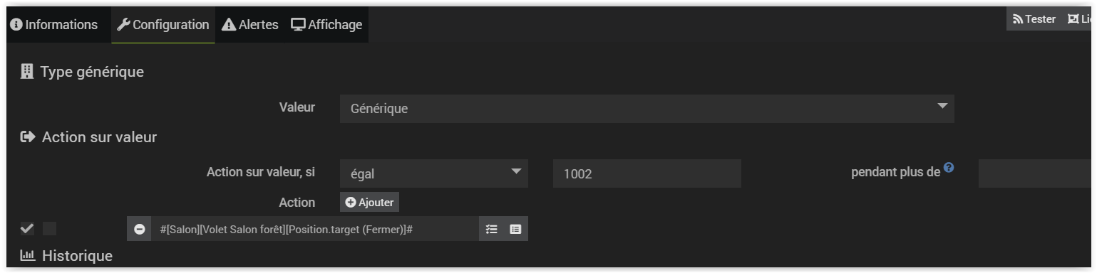 Action sur valeur - Utilisation du core de Jeedom - Communauté Jeedom
