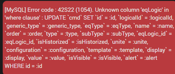 Pb de sauvegarde sur équipement - Utilisation du core de Jeedom - Communauté Jeedom