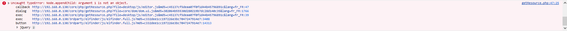Uncaught TypeError: Failed to execute 'appendChild' on 'Node': parameter 1 is not of type 'Node ...