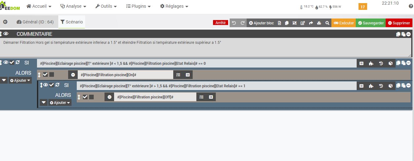 Conseil pour la création d un scenario pour activer ma PAC par apport a ma production solaire ...