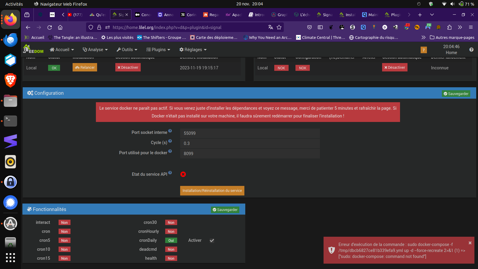 Installation du plug-in pour Jeedom dans Docker - Communication - Communauté Jeedom