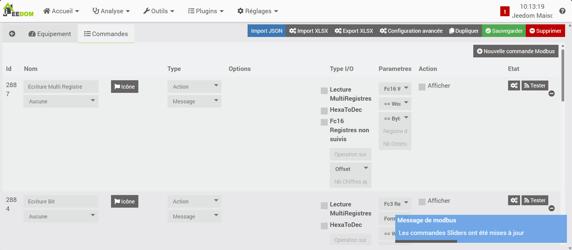 Commande + widget slider - Protocole domotique - Communauté Jeedom