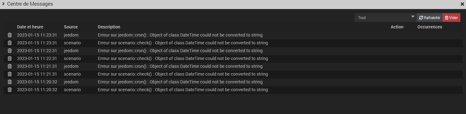 Erreur dans notification jeedom sur Rpi - Utilisation du core de Jeedom - Communauté Jeedom