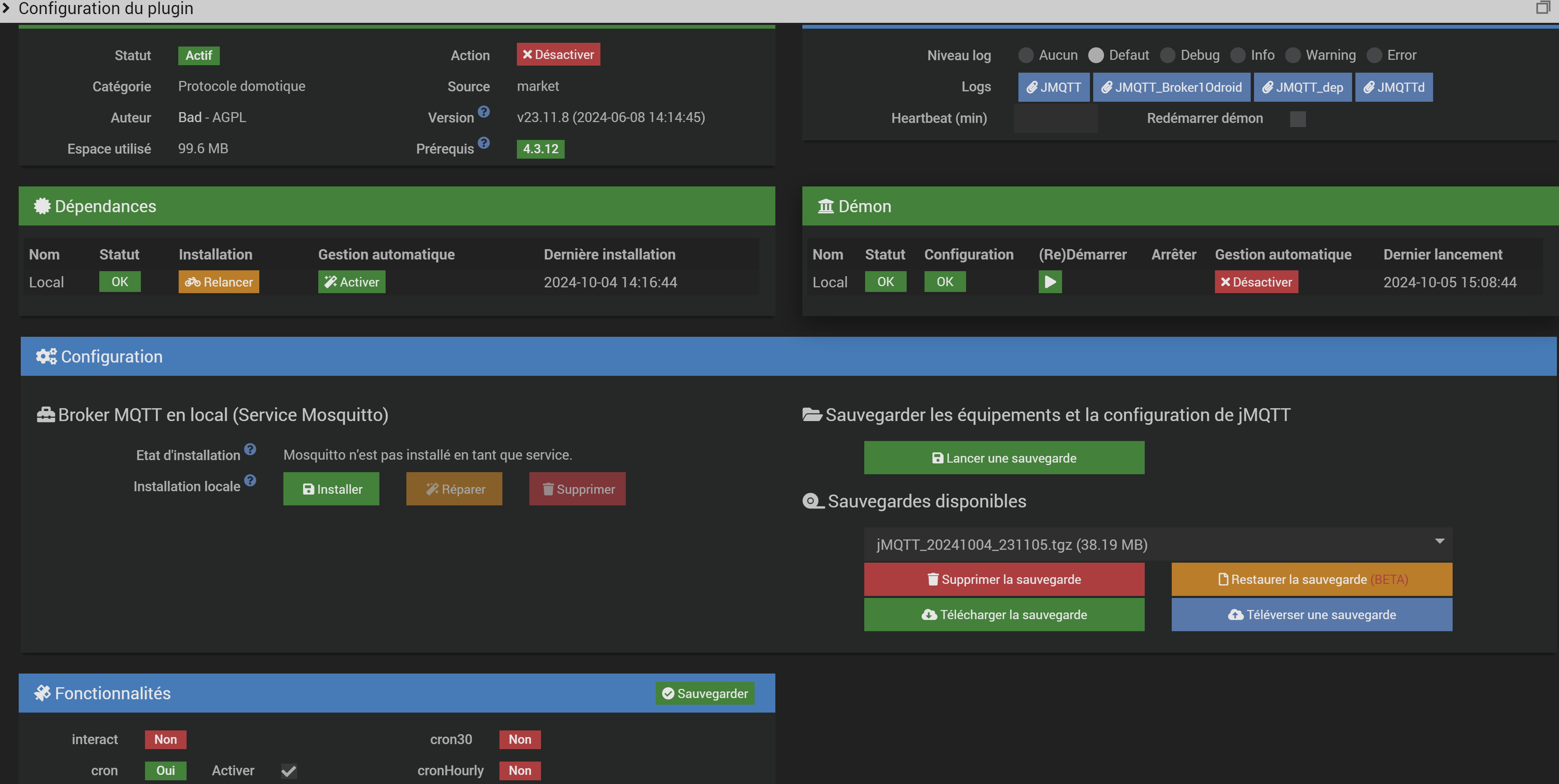 Latence énorme commandes - v23.11.8 - Protocole domotique - Communauté Jeedom