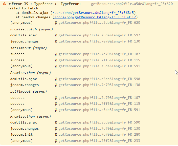 Error JS > TypeError > TypeError - Utilisation du core de Jeedom ...