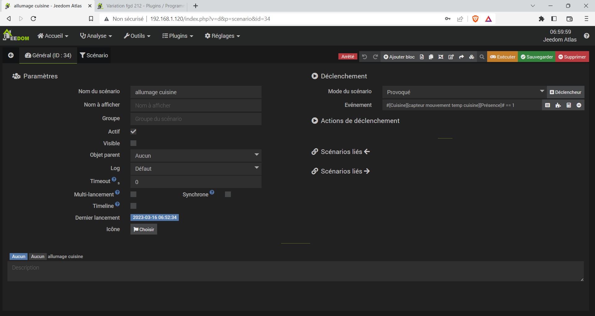 Variation fgd 212 - Programmation - Communauté Jeedom