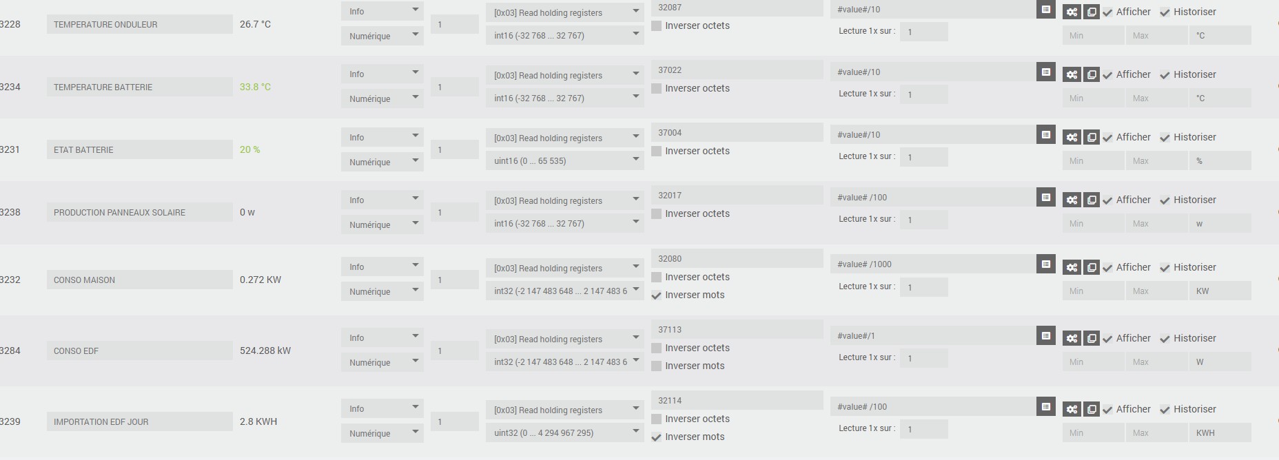 Plugin Mymodbus Valeur Fusion Somar - Plugins - Communauté Jeedom
