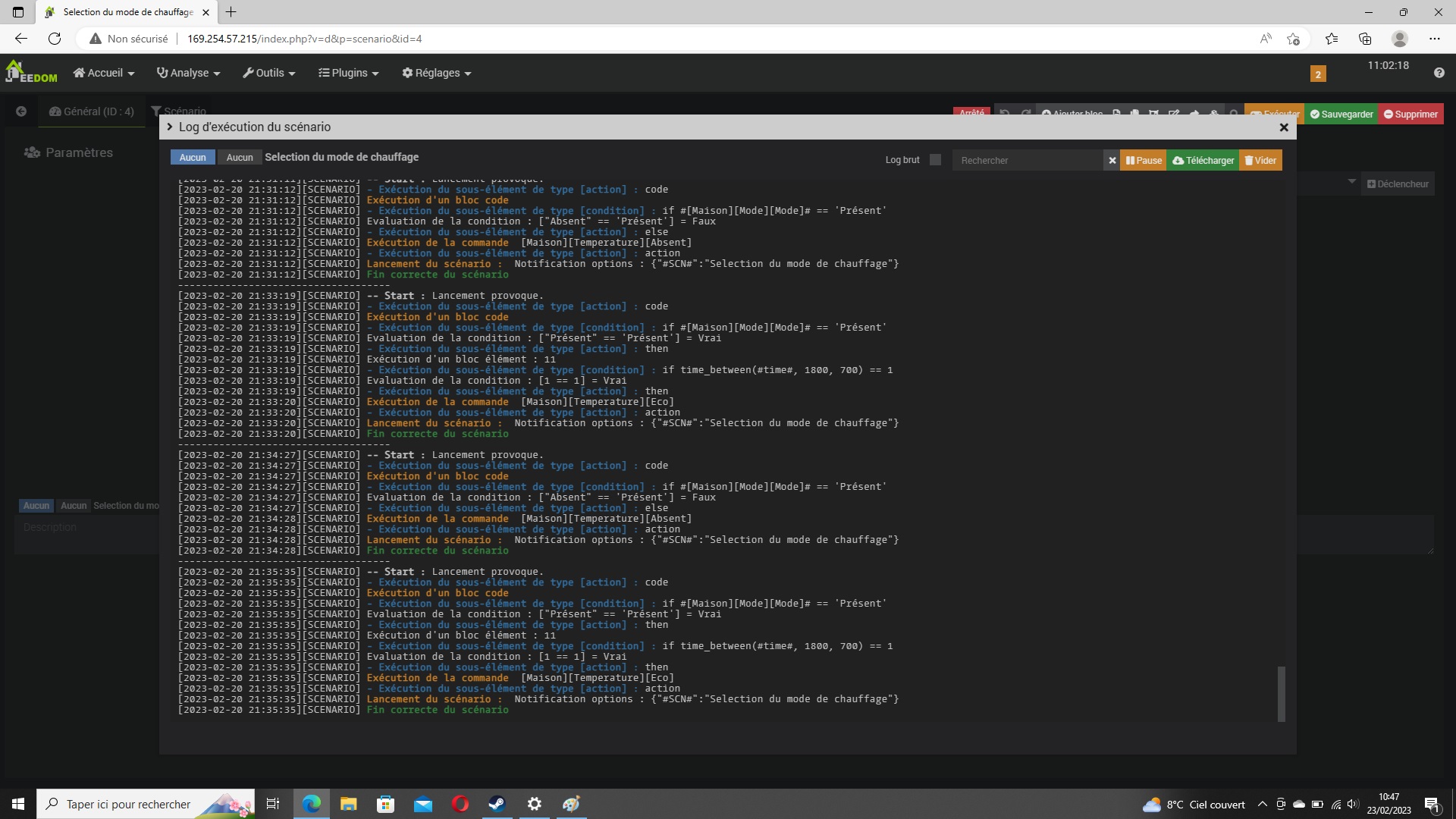 Lien entre l'heure jeedom et l'heure des log - Utilisation du core de Jeedom - Communauté Jeedom