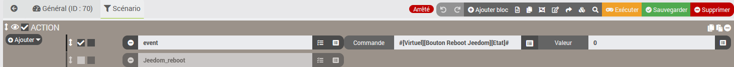 Comment modifier la valeur d'une variable dans un scénario? - Utilisation du core de Jeedom ...